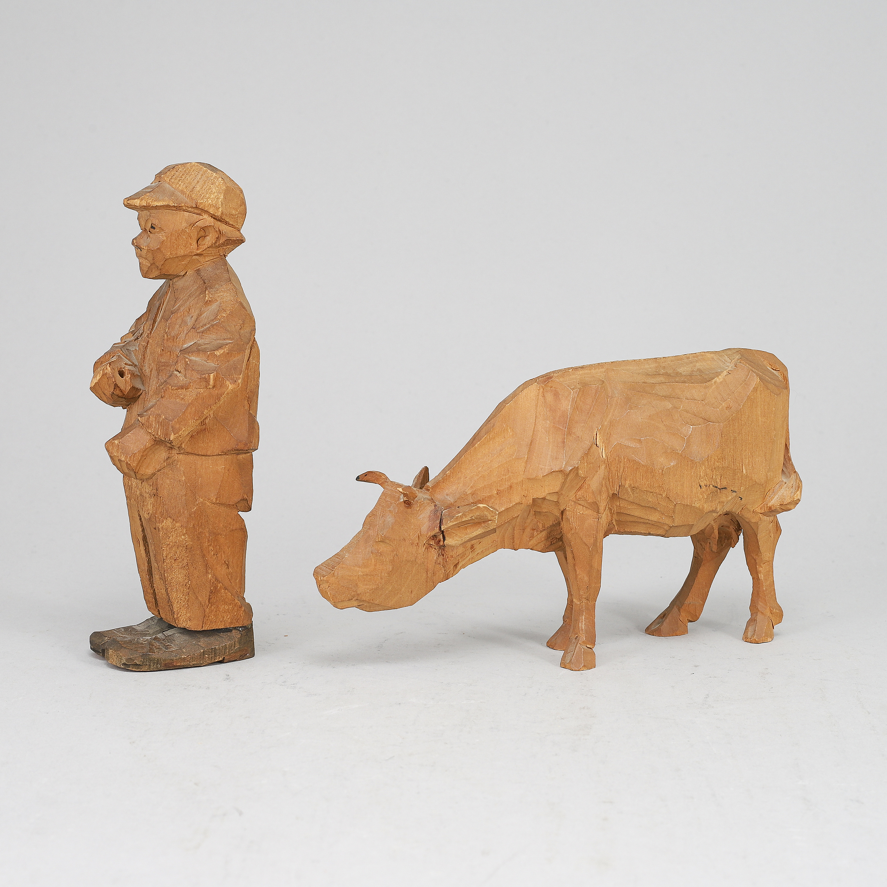 AXEL PETERSSON DÖDERHULTARN, sculpture group with two figures. Wood ...