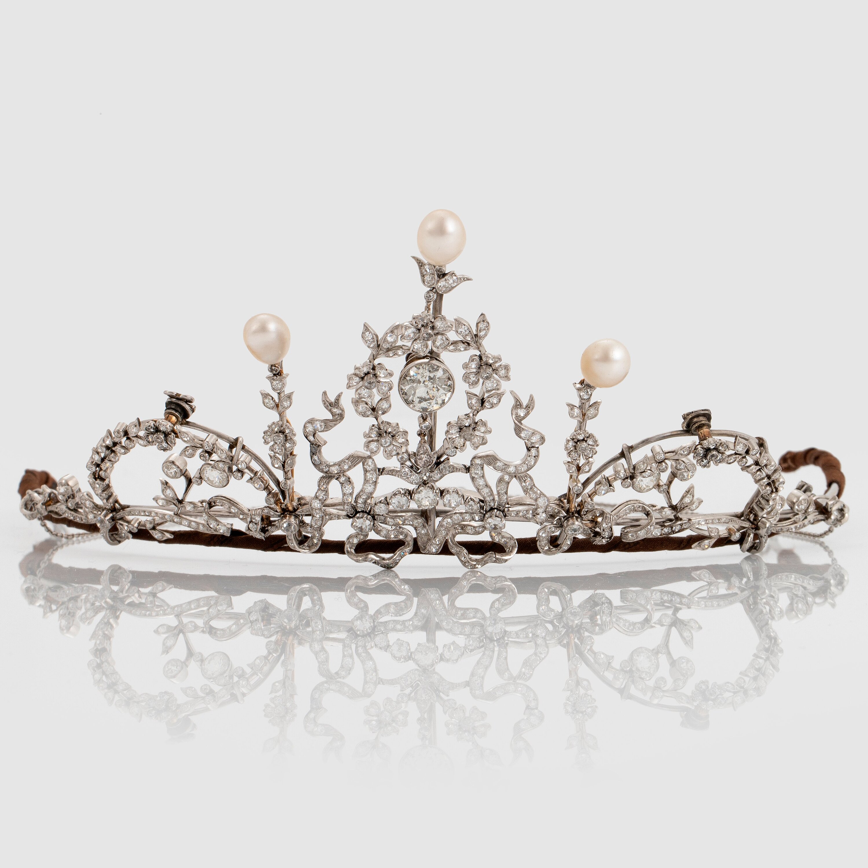 A platinum tiara/necklace combination set with old-cut diamonds and ...