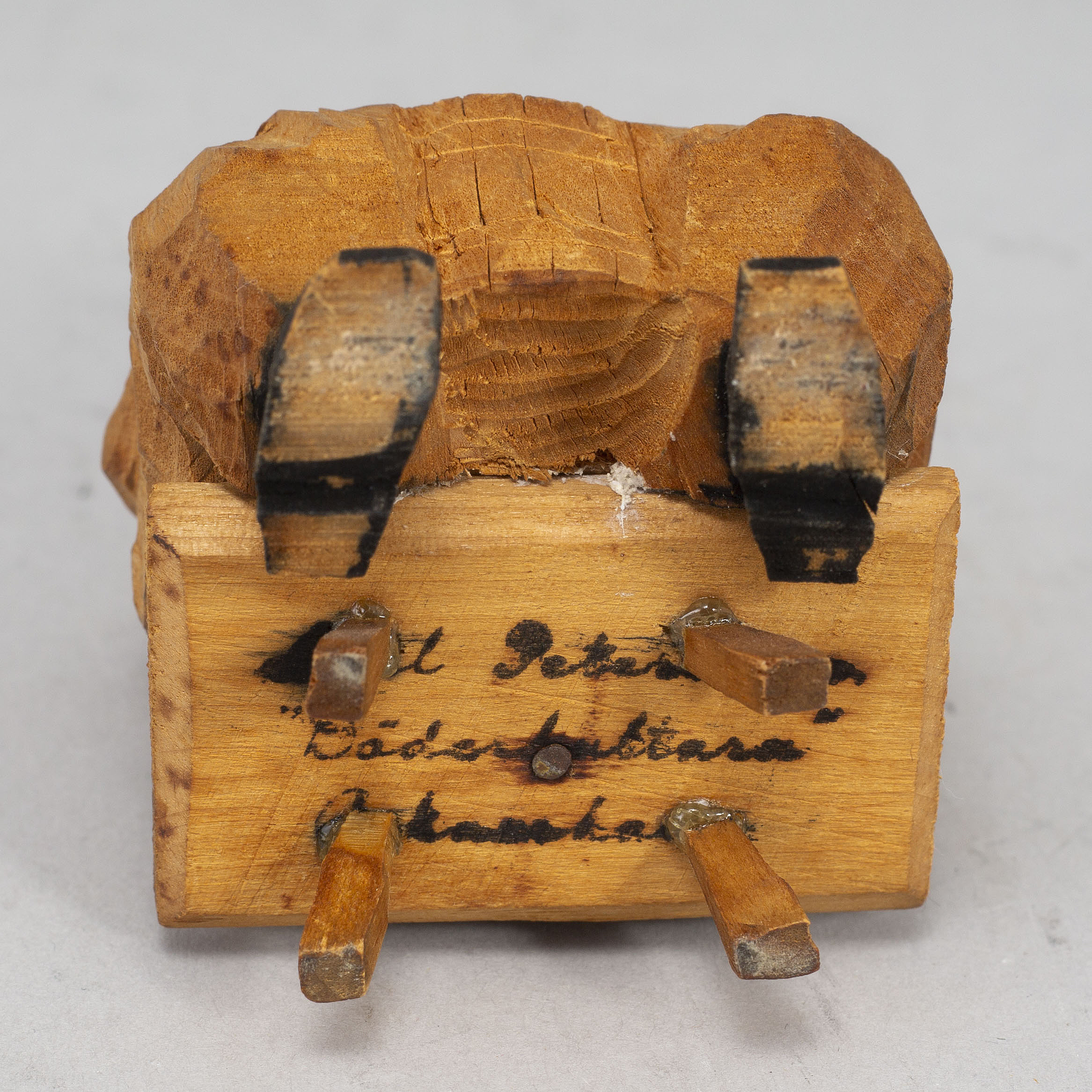 AXEL PETERSSON DÖDERHULTARN, skulpturgrupp, 5 delar, snidat trä ...