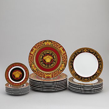 A group of 24 'Medusa' porcelain service objects, Versace for Rosenthal ...