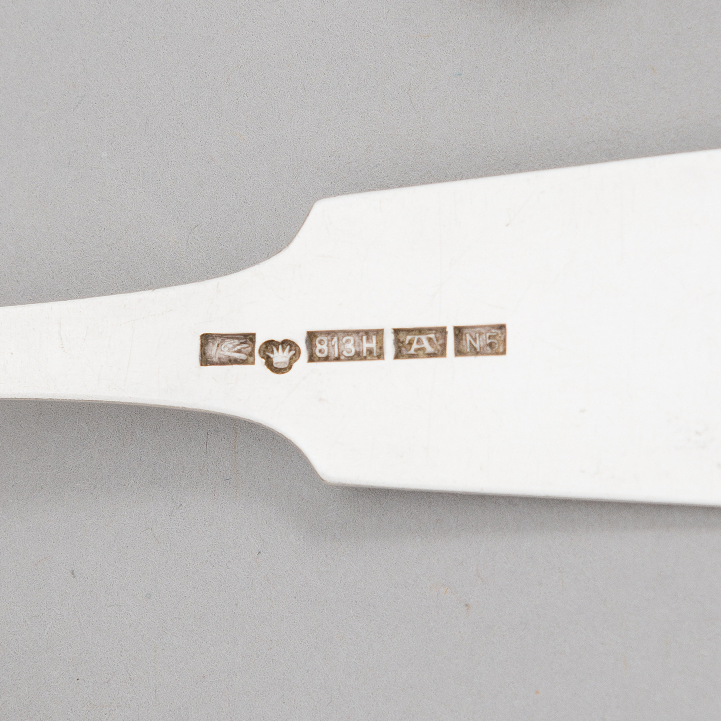 A 42-piece set of silver cutlery with seashell decorated handles ...