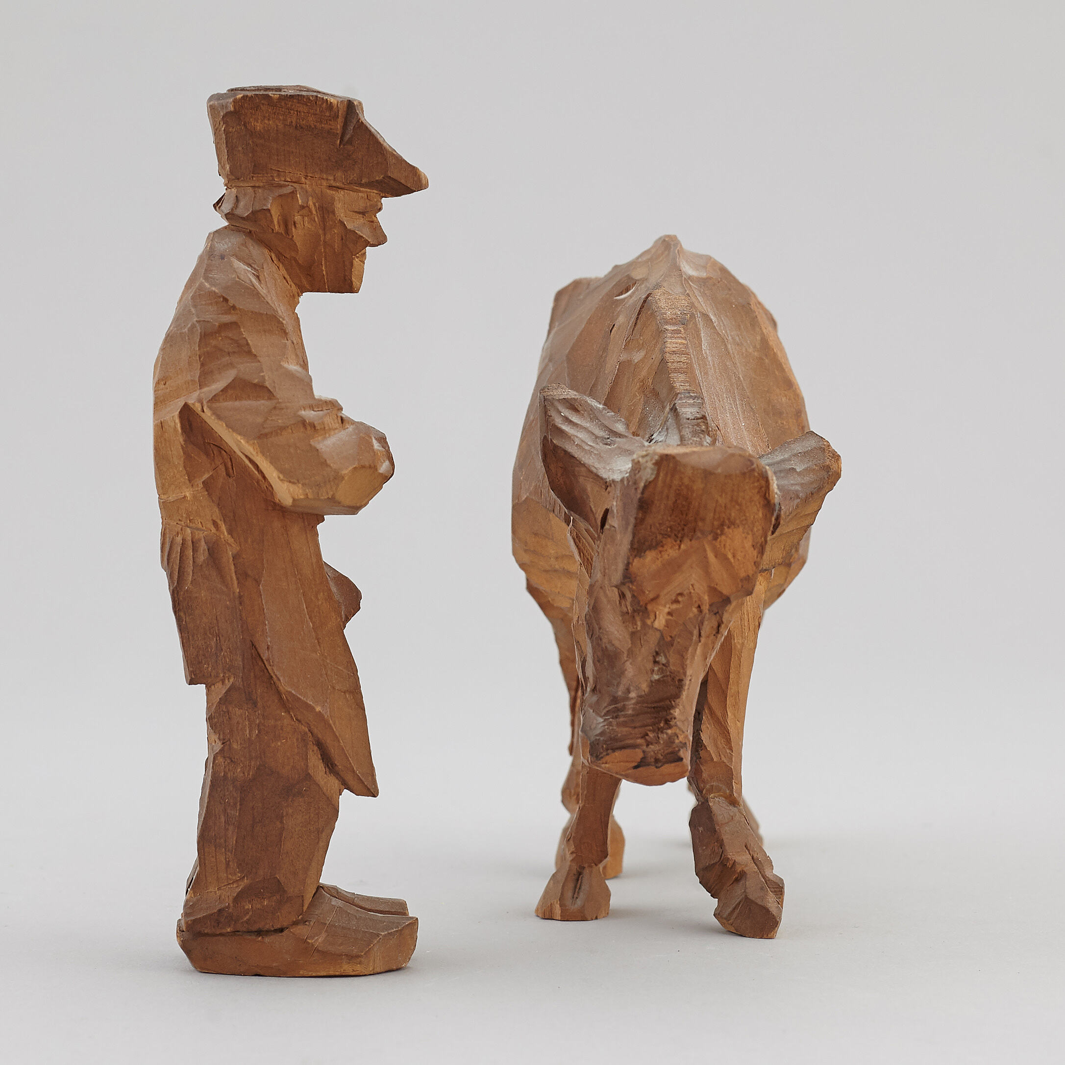 AXEL PETERSSON DÖDERHULTARN, sculptures, wood, 2, stamped signature ...