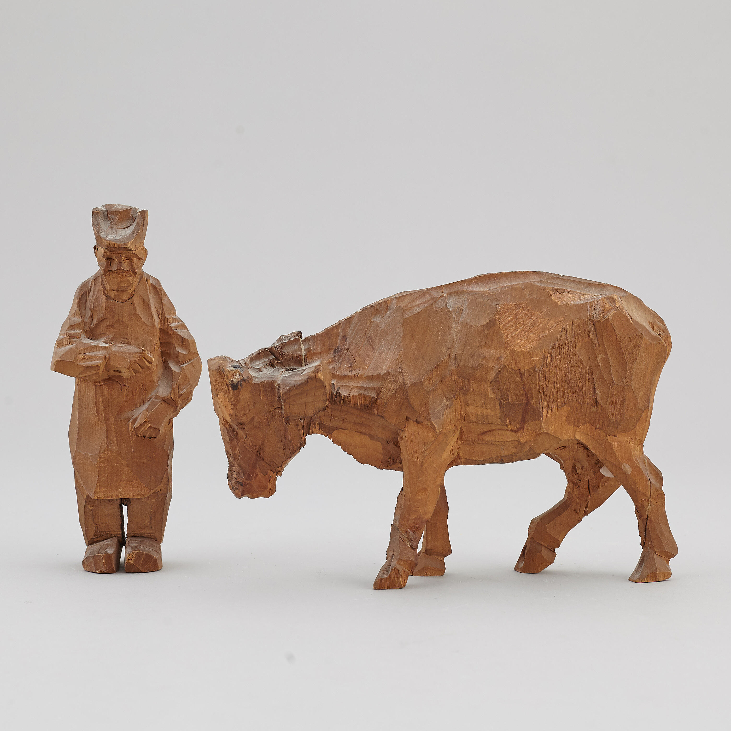 AXEL PETERSSON DÖDERHULTARN, sculptures, wood, 2, stamped signature ...