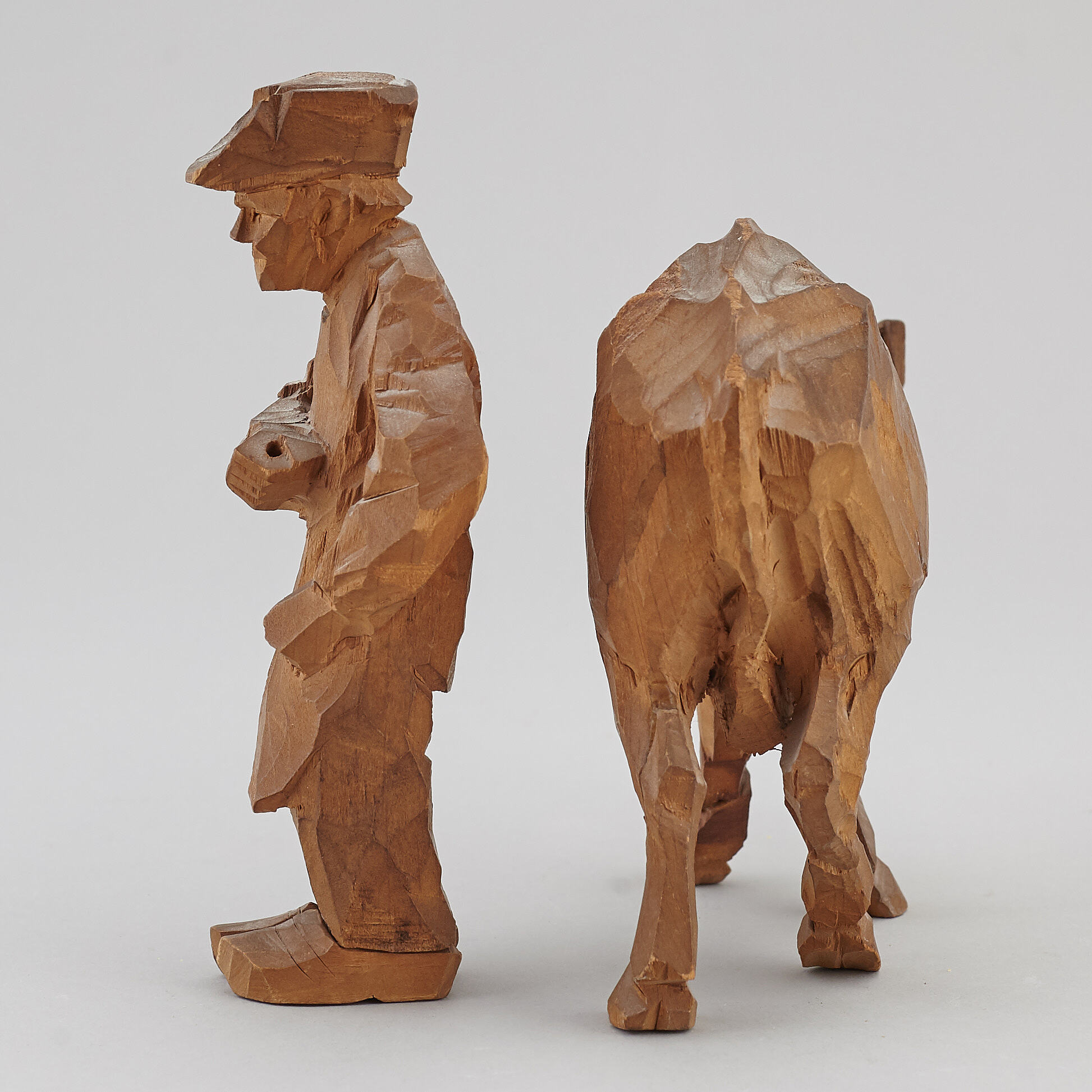 AXEL PETERSSON DÖDERHULTARN, sculptures, wood, 2, stamped signature ...