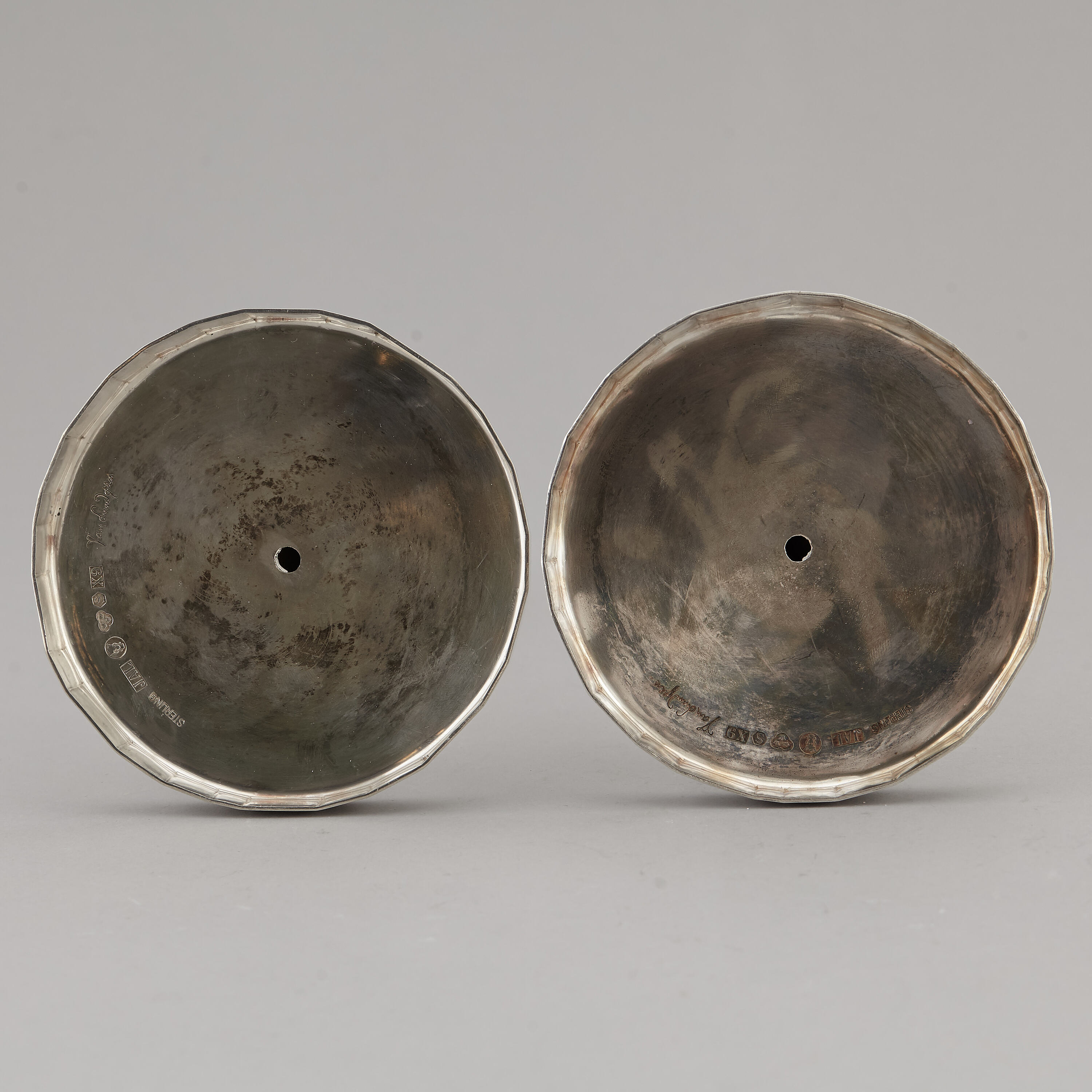 JAN LUNDGREN, ljusstakar, ett par, sterling silver. Janse Silversmide ...