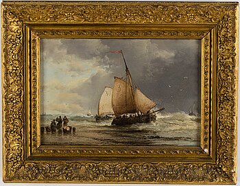 JAMES WEBB, attributed to, oil on canvas, signed. - Bukowskis