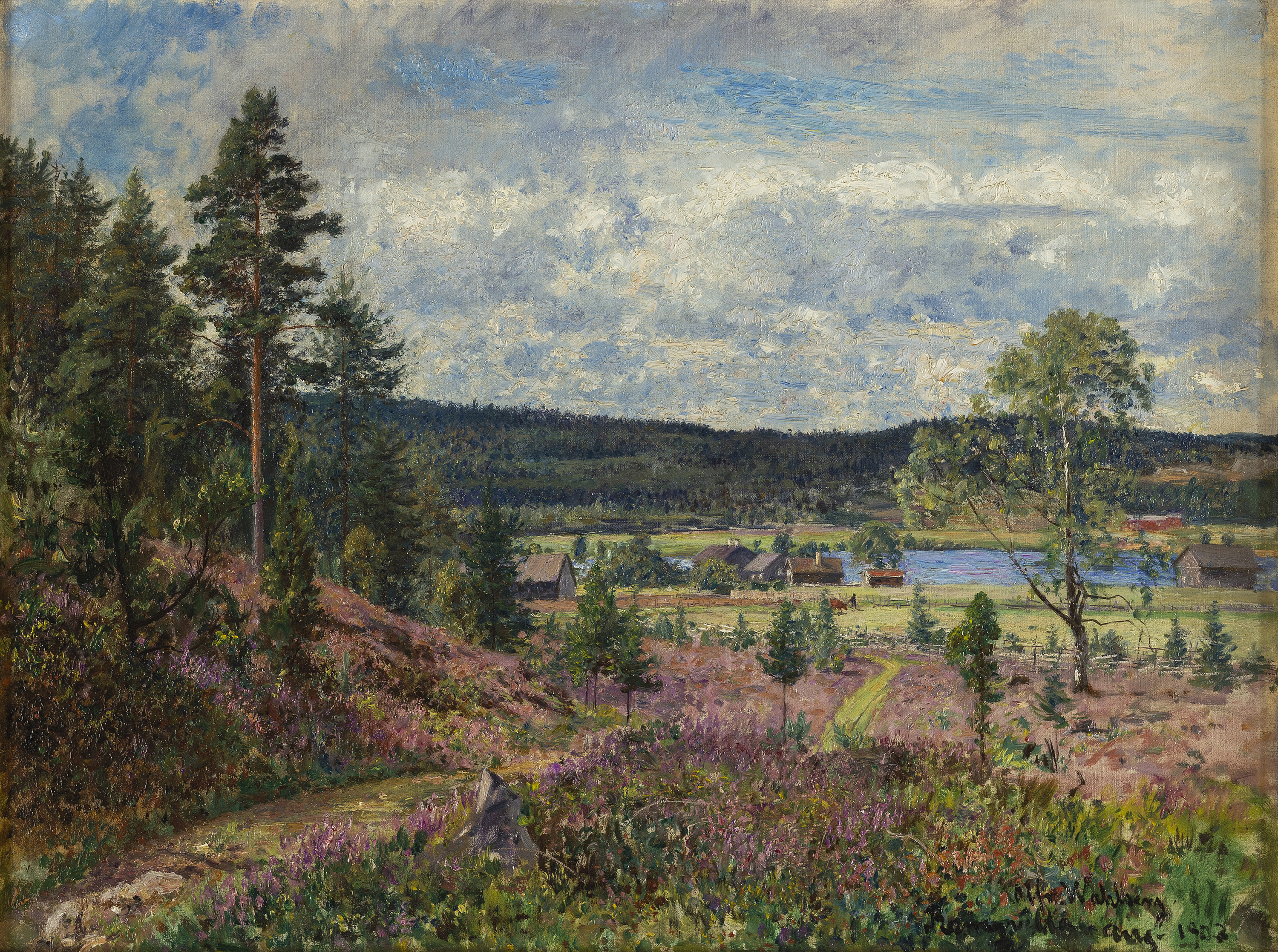 ALFRED WAHLBERG, oil on canvas laid down on panel, signed Alfr ...