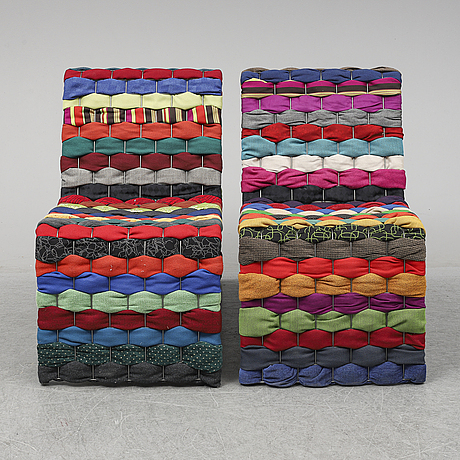 MARIA WESTERBERG, fåtöljer, ett par, "The T-shirt chair", Green ...