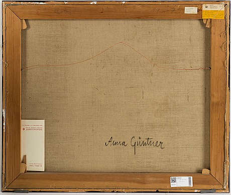 ANNA GÜNTNER, oil on canvas, signed verso. - Bukowskis