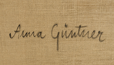 ANNA GÜNTNER, oil on canvas, signed verso. - Bukowskis