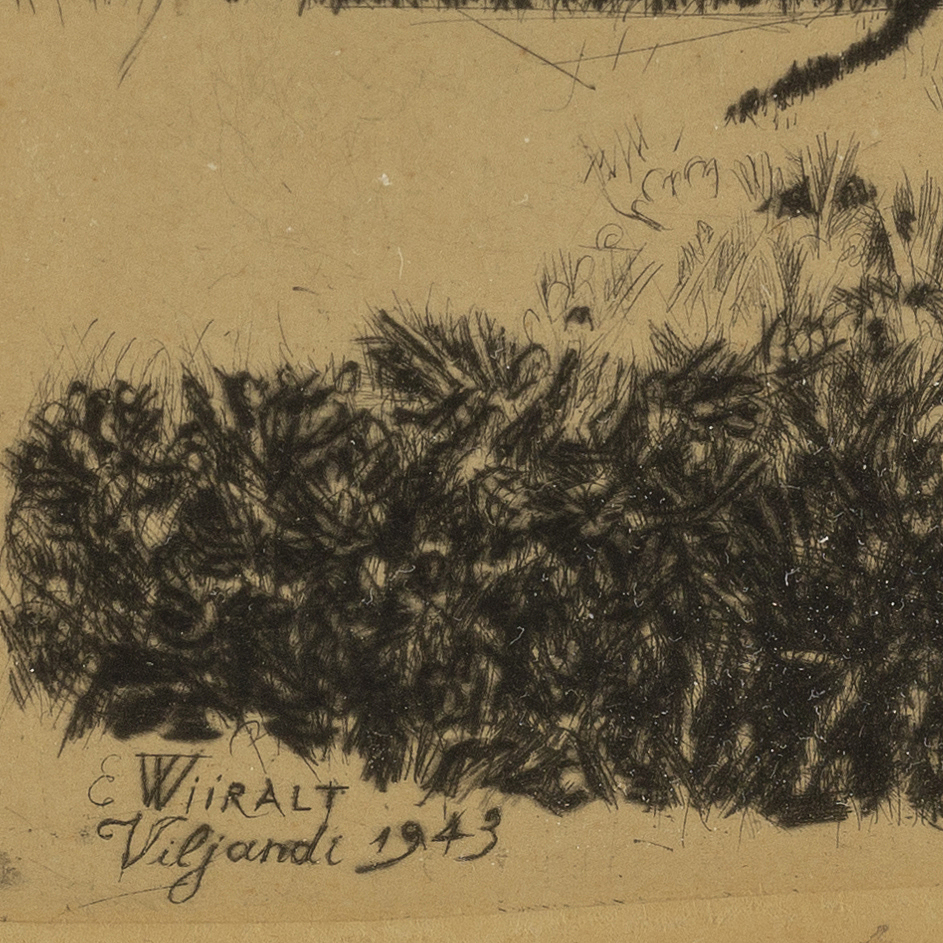 EDUARD WIIRALT, torrnål, signerad och daterad 1943. - Bukowskis