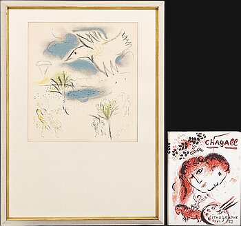 An lithographe by Marc Chagall 1967 and a book Chagall Lithograph III ...