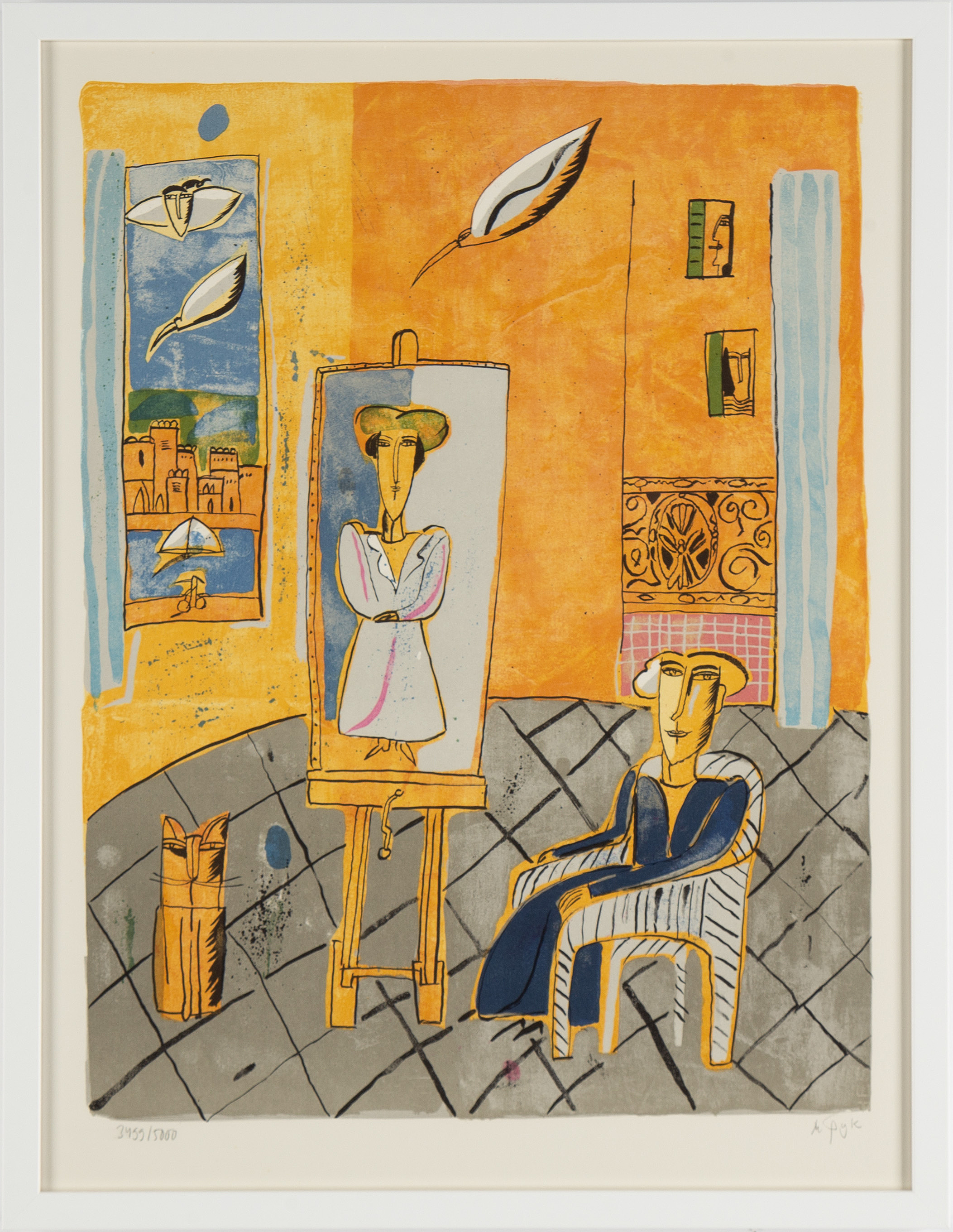 Madeleine Pyk, lithograph in colours, signed 3499/5000. - Bukowskis