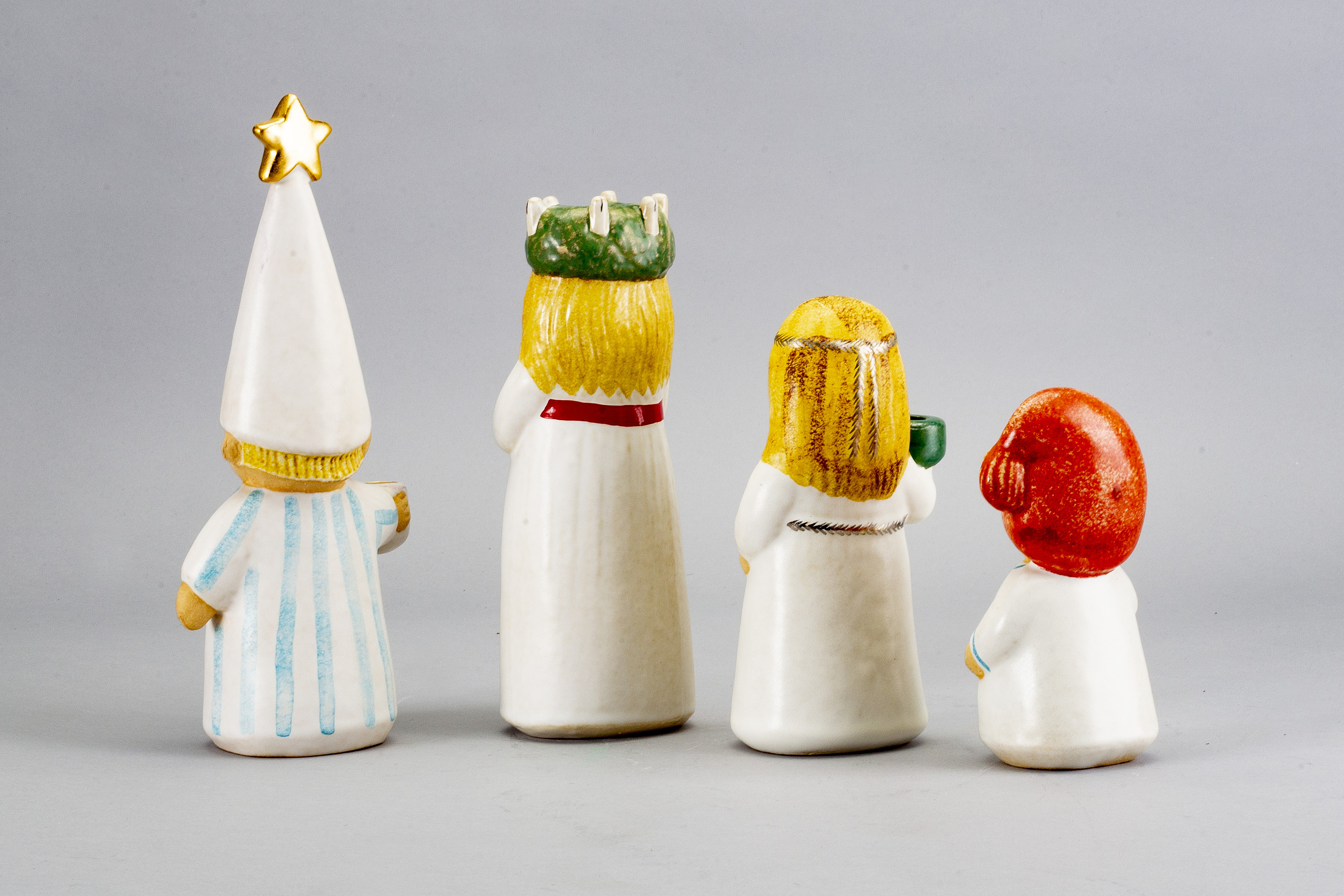 LISA LARSON, ljusstakar/figuriner, 4 st, stengods, Gustavsberg. - Bukowskis