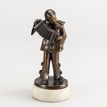 An early 20th century bronze with alabaster base by Francizek Jozef ...