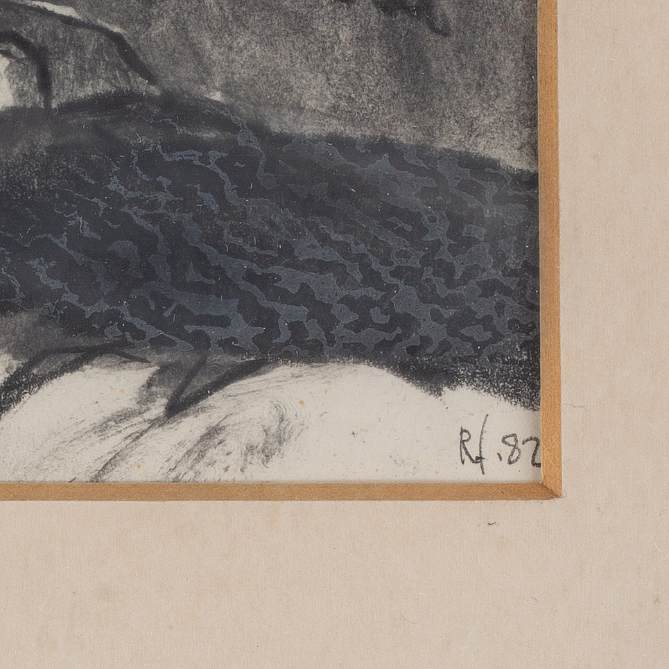 Roj Friberg, pencil drawing, signed and dated -82. - Bukowskis