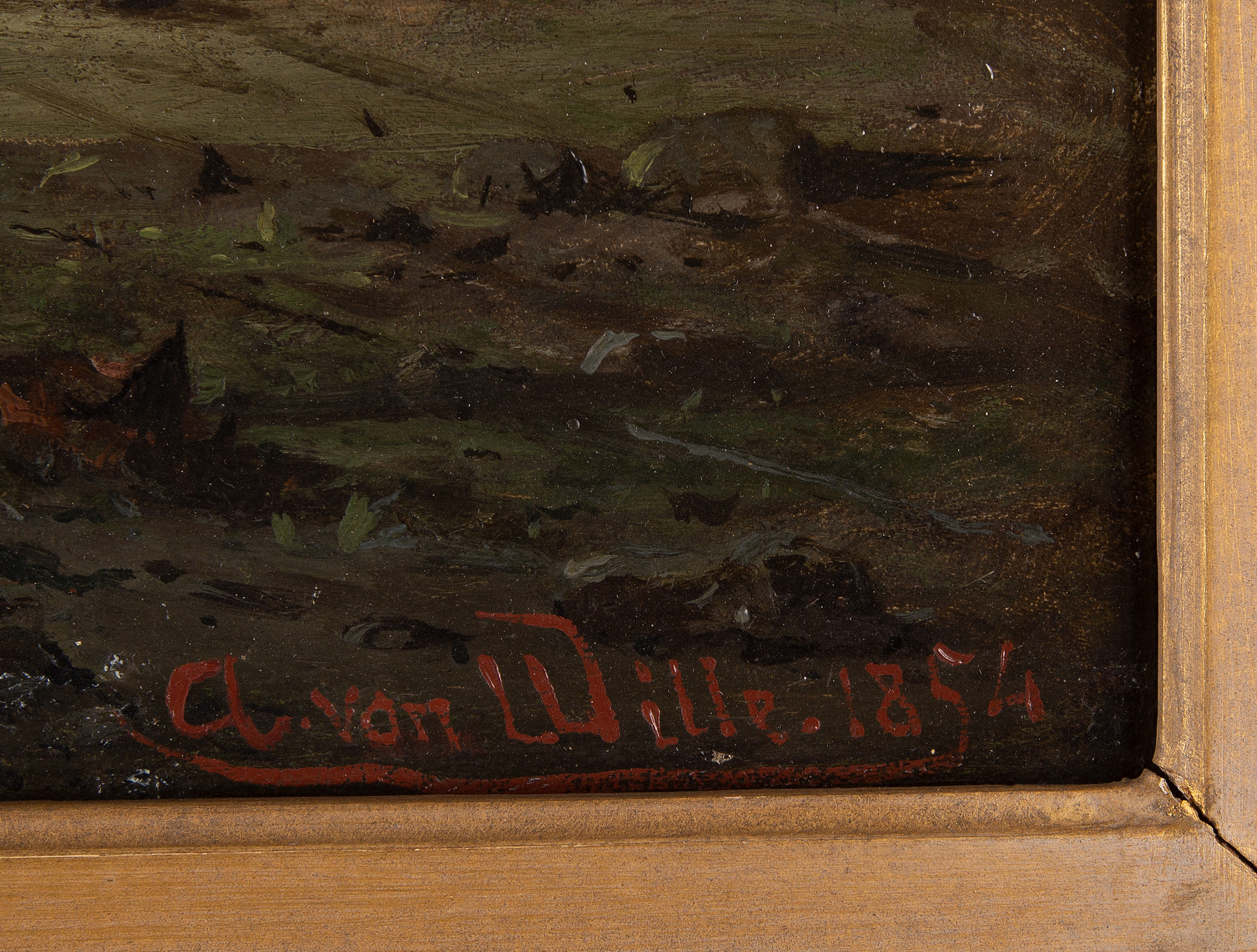 August von Wille, olja på duk, signerad och daterad 1854. - Bukowskis