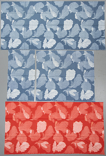 Astrid Sampe, three cotton 'Coral Structure' fabrics from NK:s ...