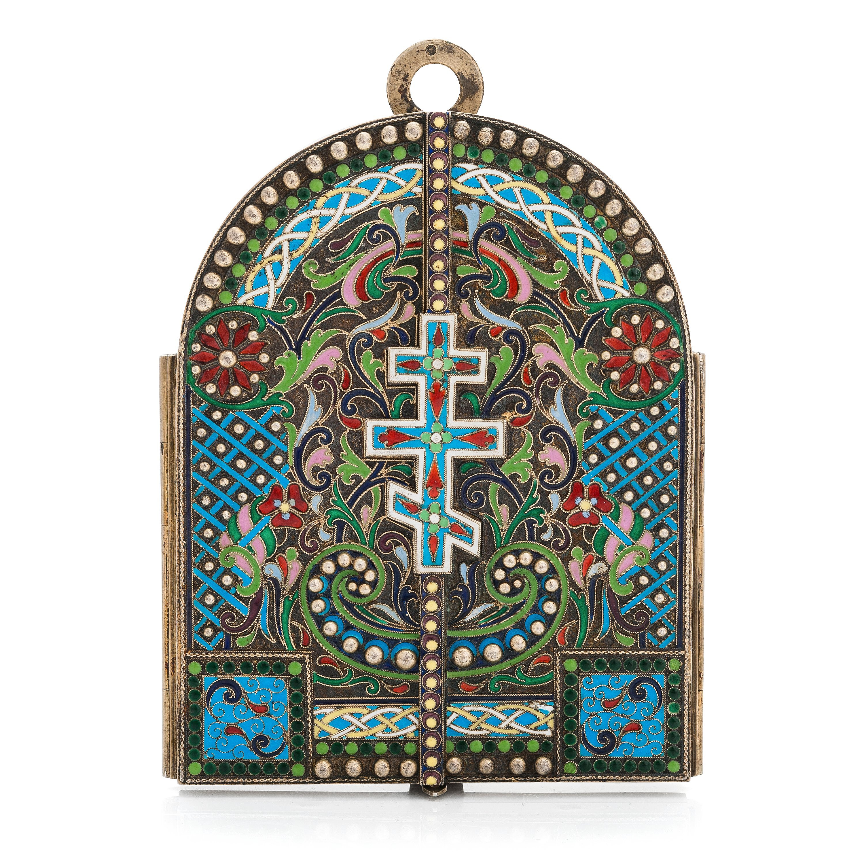 A Russian silver enamel icon dated 6th of February 1911. St. Petersburg ...