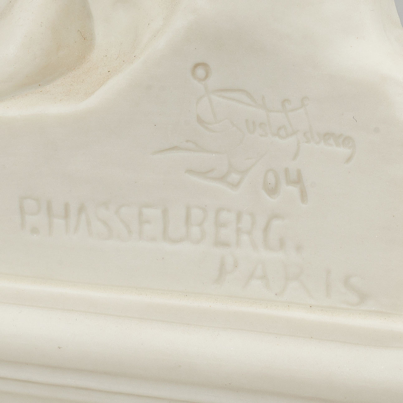 Per Hasselberg, efter. Skulptur, parian, "Snöklockan". Gustavsberg 1904 ...