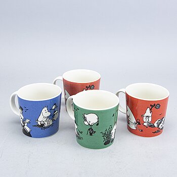 Muminmuggar, 4 st, porslin, Moomin characters, Arabia, 1990-1999 ...