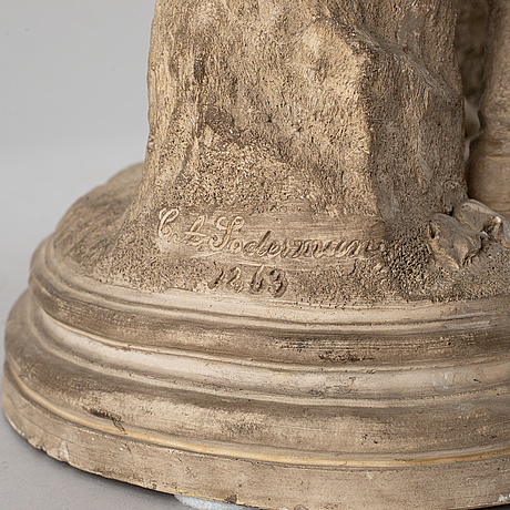 Carl August Söderman, skulptur, gips, signerad CA Söderman och daterad ...