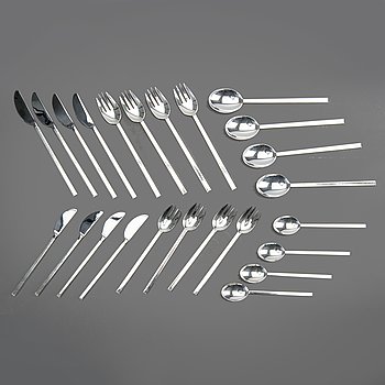 Prins Carl Philip Bernadotte, bestick 24 dlr silver Mema 2010. - Bukowskis