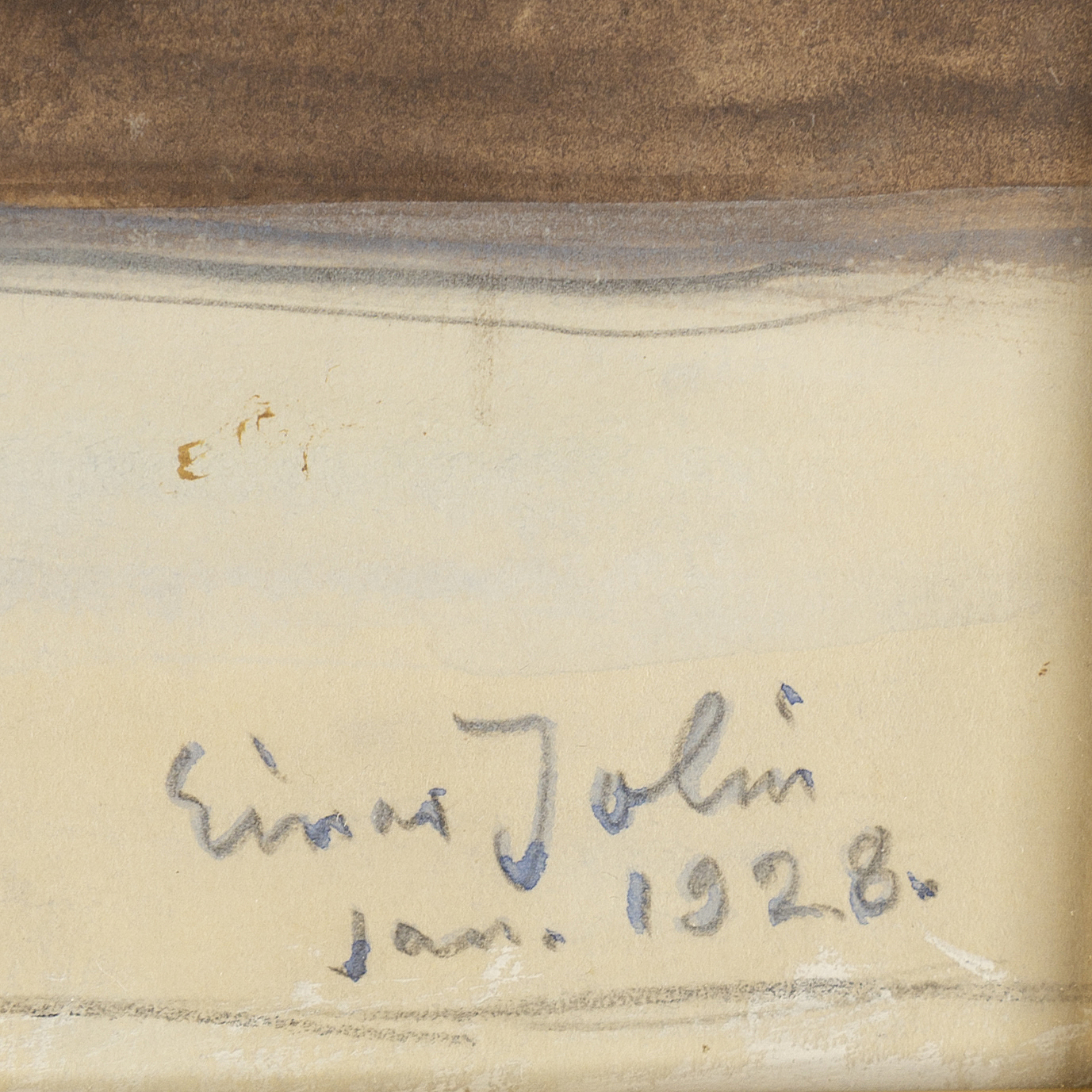 Einar Jolin, watercolour, signed and dated jan. 1928. - Bukowskis