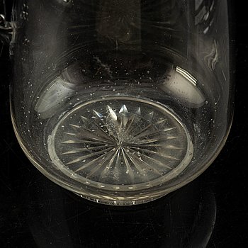 A silver and glass claret jug, Martin, Hall & Co, Sheffield, England ...