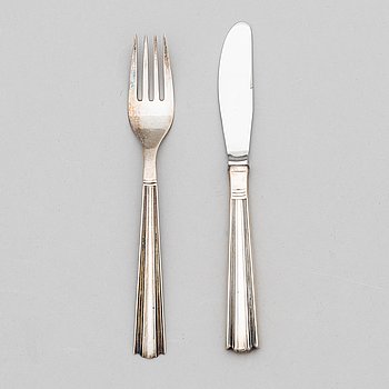 Holger Rasmussen, A 25-piece set of 'Margit' silver (.916) cutlery ...