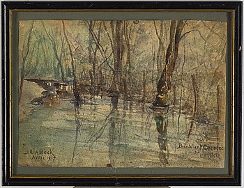 Julia Beck, watercolour, signed and dated Julia Beck Avril 1917 with ...
