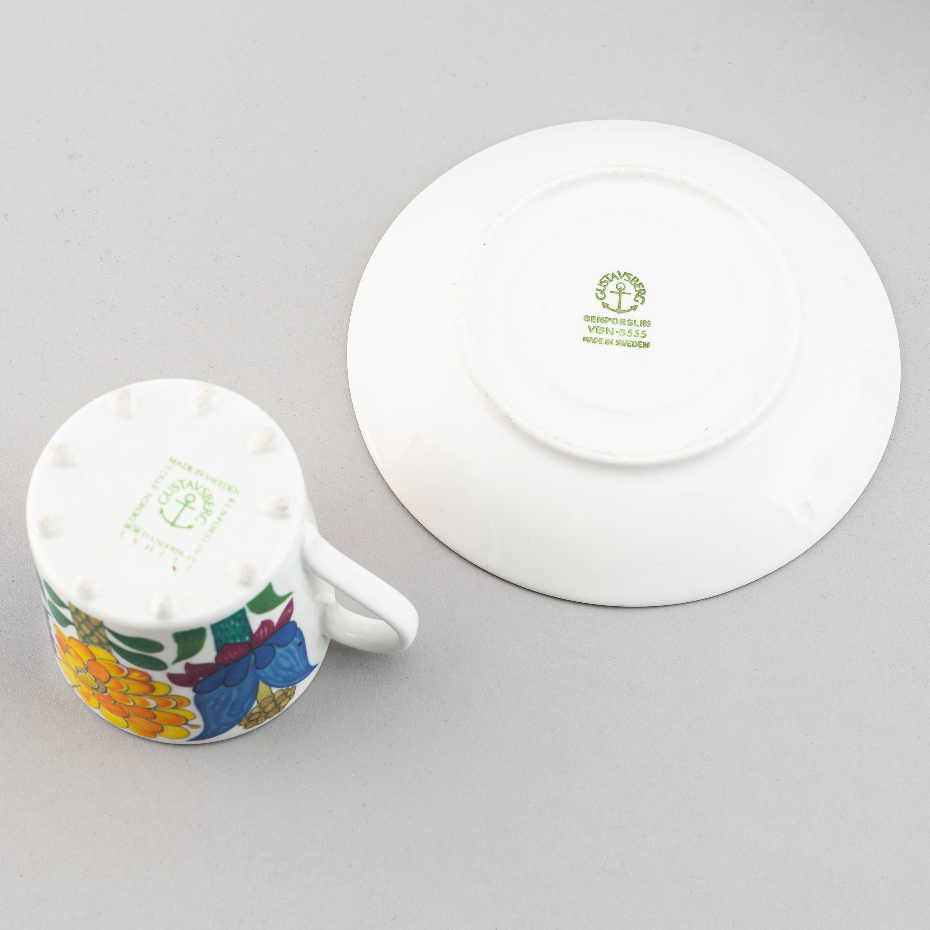 Stig Lindberg, a set of four coffee cups model 'Tahiti, Gustavsberg ...