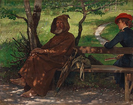 Carl Gustaf Hellqvist, "Vid skogsvägen". - Bukowskis