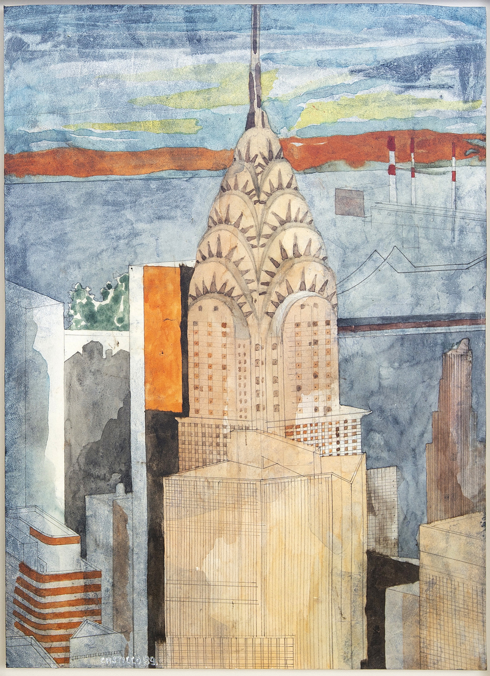 Jorge Castillo, a signed and dated mixed media on paper. - Bukowskis