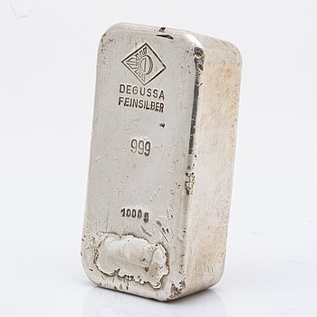 Silver bar, 1000 g, Degussa. - Bukowskis