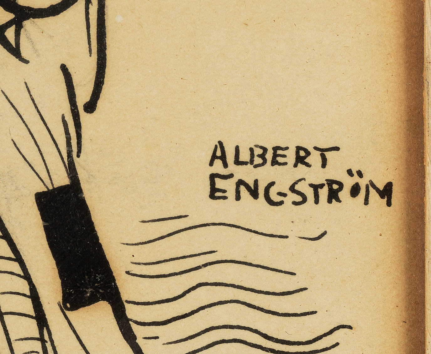 Albert Engström, ink drawing, signed. - Bukowskis