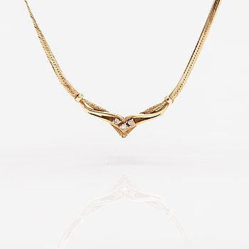 Halsband, 14K guld, diamanter ca 0.045 ct tot. - Bukowskis