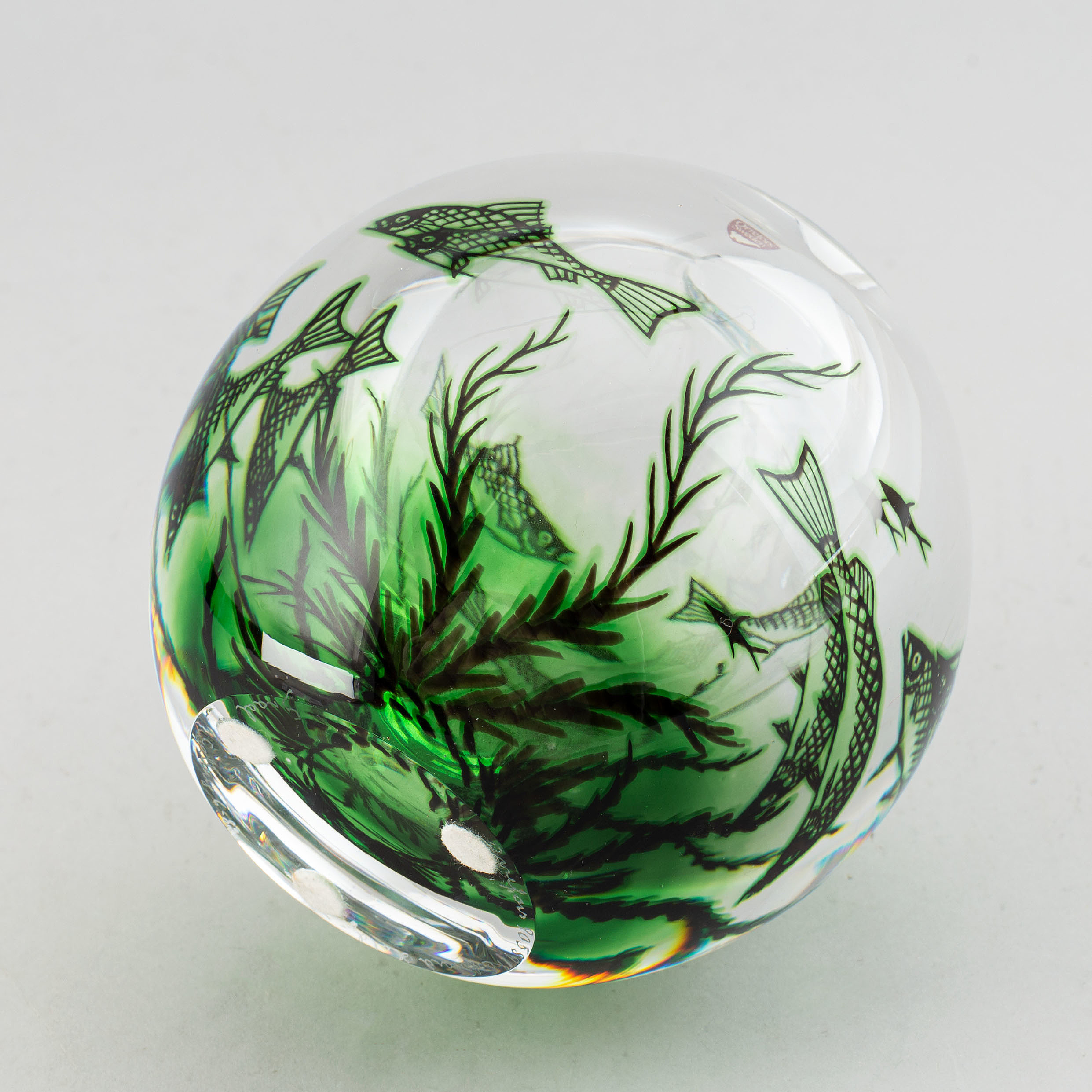 Edward Hald, a 'Fiskgraal' glass vase, Orrefors. - Bukowskis