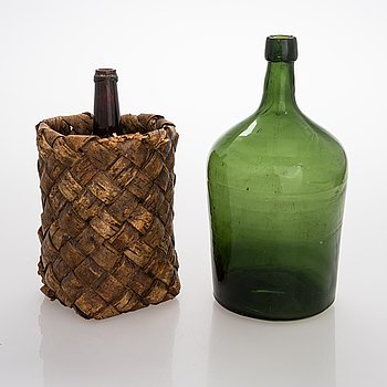 Flaskor, ett par, glas, 1800-tal. - Bukowskis
