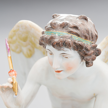 A Meissen Cupid porcelaine figure, 20th century. - Bukowskis
