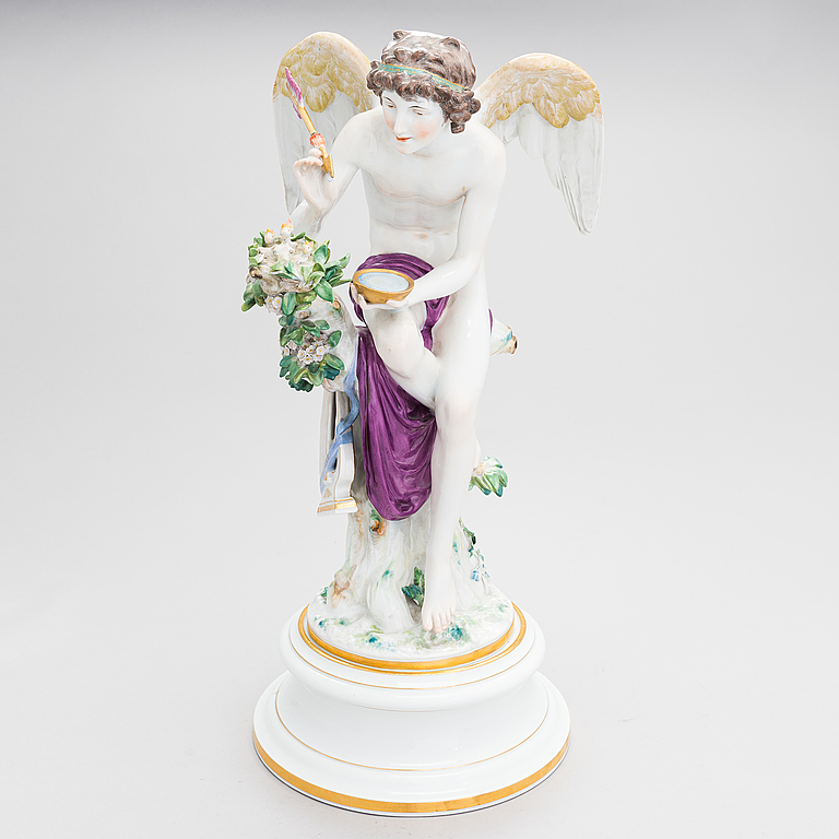 A Meissen Cupid porcelaine figure, 20th century. - Bukowskis