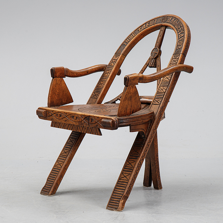 A late 19th century russian folk art chair. - Bukowskis