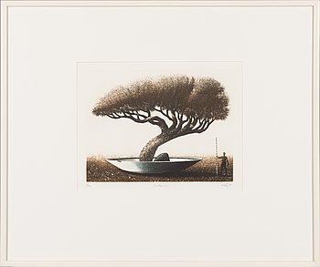 Esa Riippa, etching, signed and dated -88, numbered 50/100. - Bukowskis