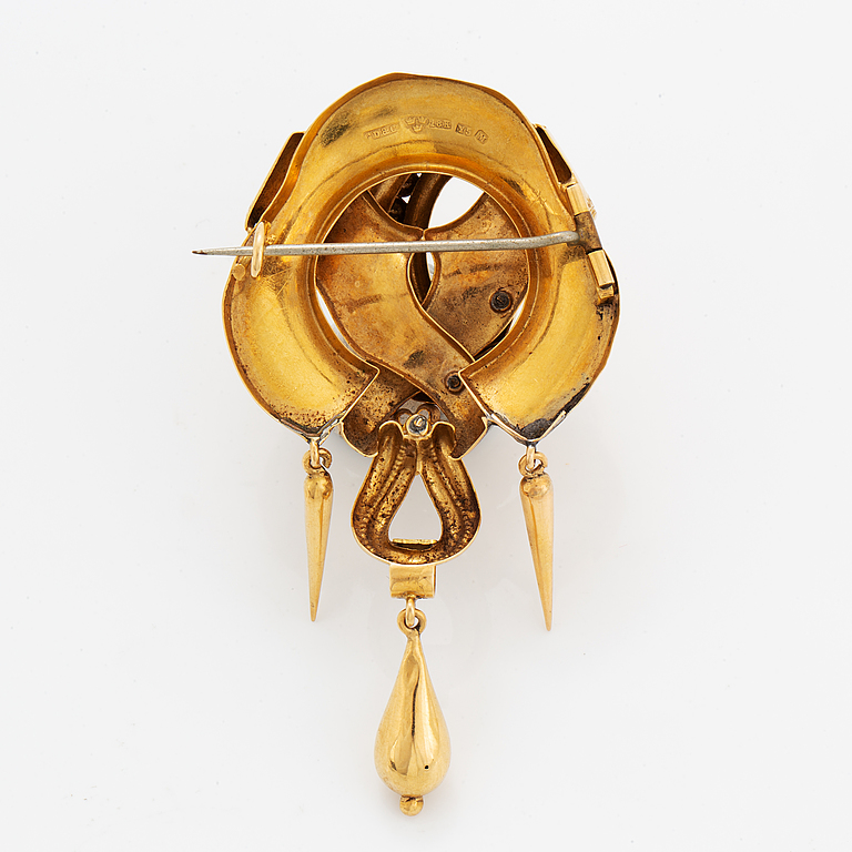 Gustaf Dahlgren & Co, brooch 18K gold. Malmö 1877. - Bukowskis