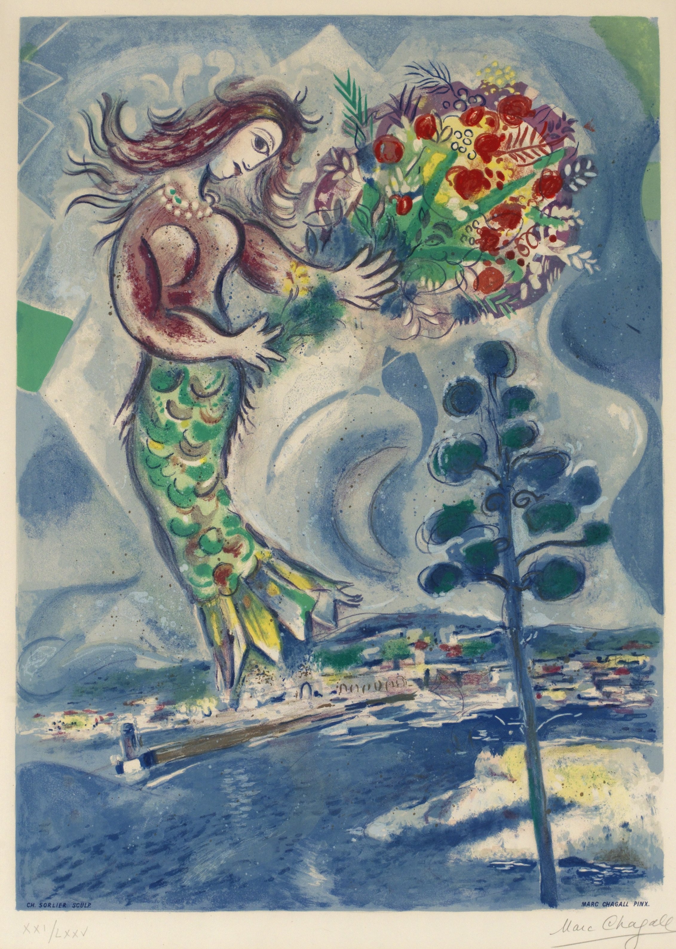 Marc Chagall (Efter), "Sirène au pin", ur: "Nice et la Côte d'Azur ...