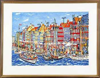 Gunilla Mann, color lithograph signed and numbered 50/290. - Bukowskis