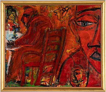 Per Peppe Engberg, oil on paper-panel, signed. - Bukowskis