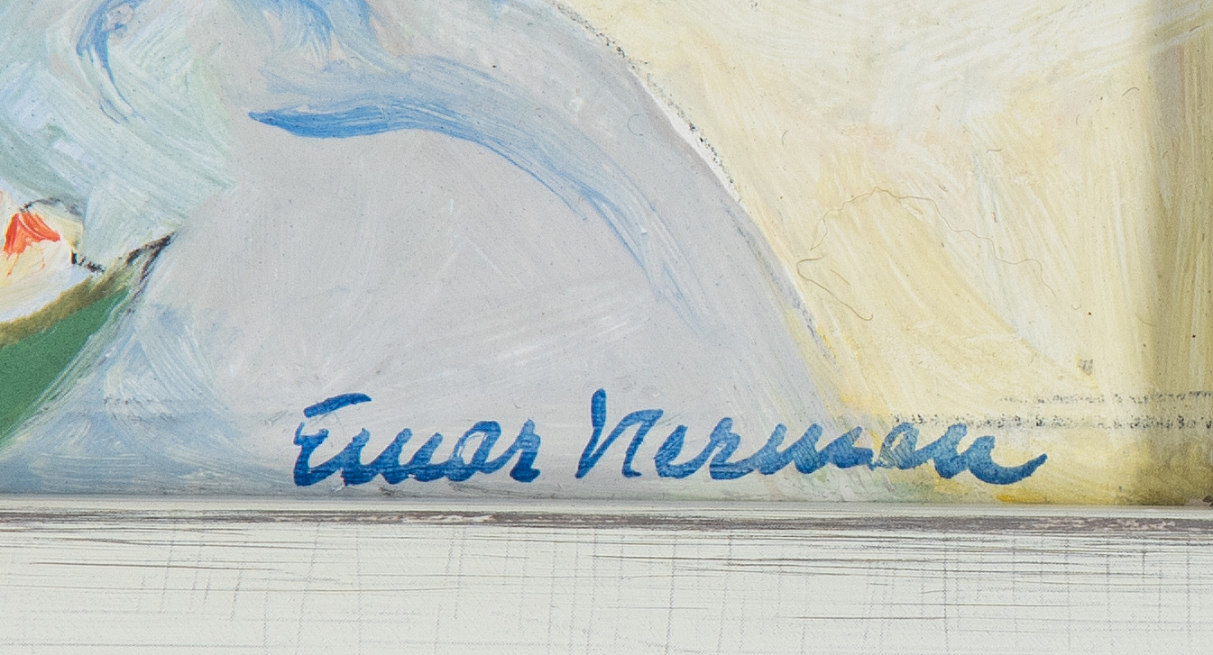 Einar Nerman, olja på pannå, signerad . - Bukowskis