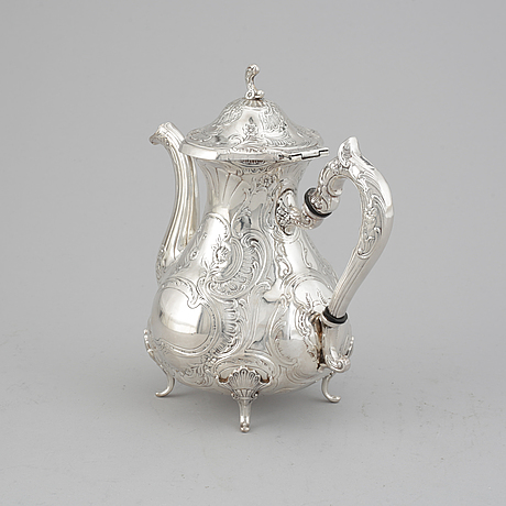 Gewe Silvervarufabriken, kaffekanna, rokokostil, silver, Malmö 1970 ...
