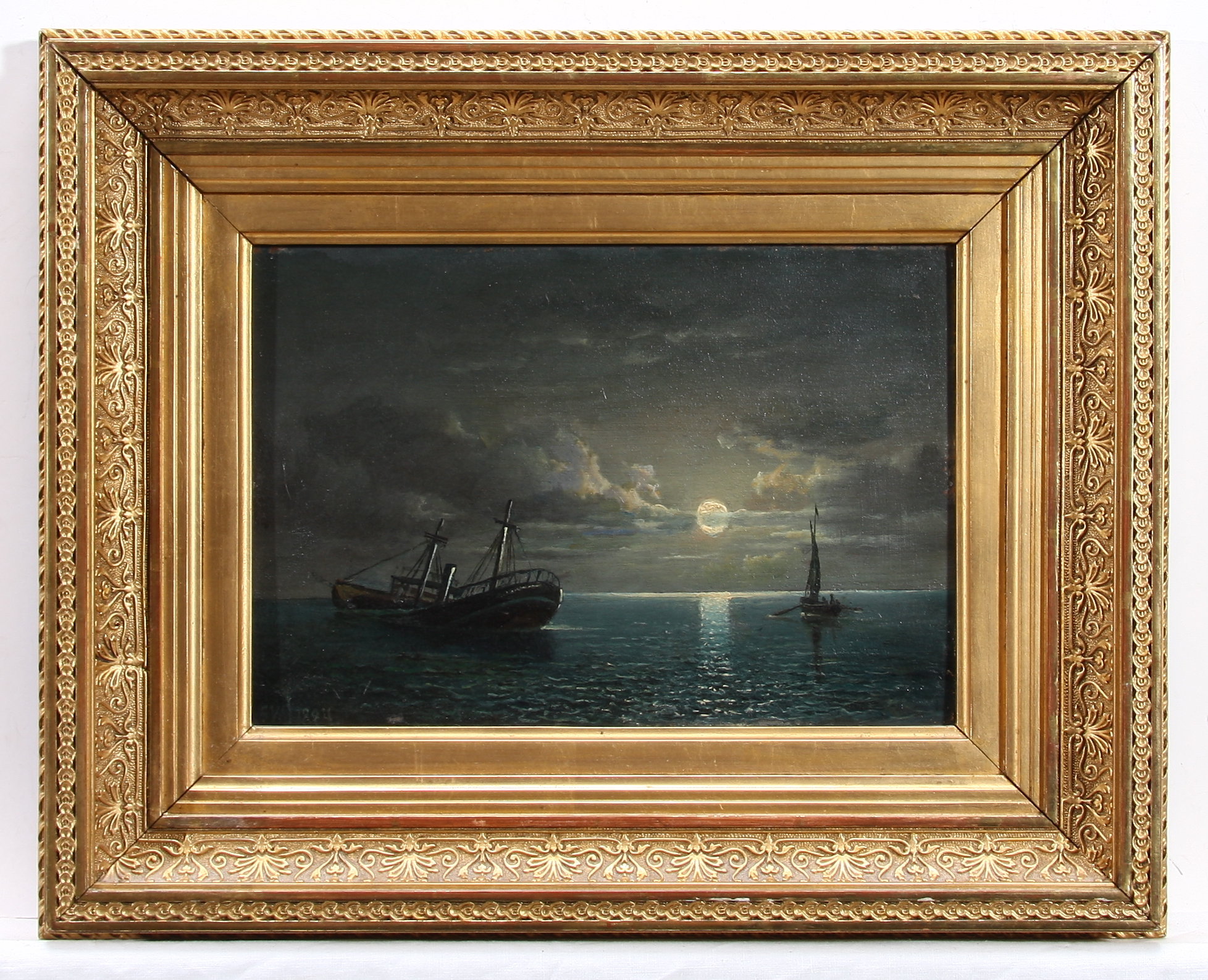 GUSTAF WILHELM PALM, olja på pannå, sign o dat 1884. - Bukowskis